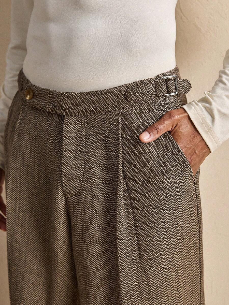 AKNOTIC AKNOTIC Men's Herringbone Casual Pants, Fashionable Trousers ...