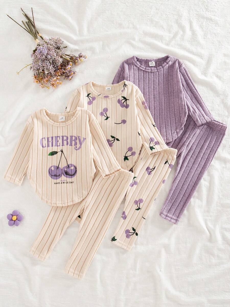 SHEIN Vintaside Kids 6pcs/Set Baby Girls Autumn/Winter New Rib Knit ...