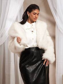 VOLUPTÉ CURVE Chaqueta de invierno de talla grande con diseño de ...