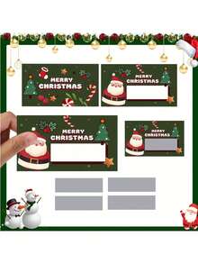 50pcs/30pcs Christmas Scratch Cards With Santa Claus & Christmas Tree ...