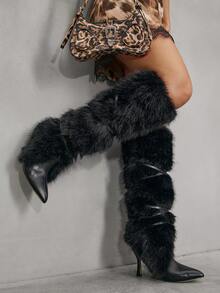 CUCCOO SZL Sexy Mode Luxus Party Spitze Stiletto Kunstfell Futter ...