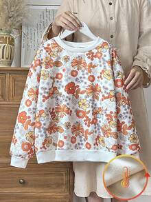 Vintaside Kids Tween Girl Round-Neck Sweatshirt,White Floral Autumn ...