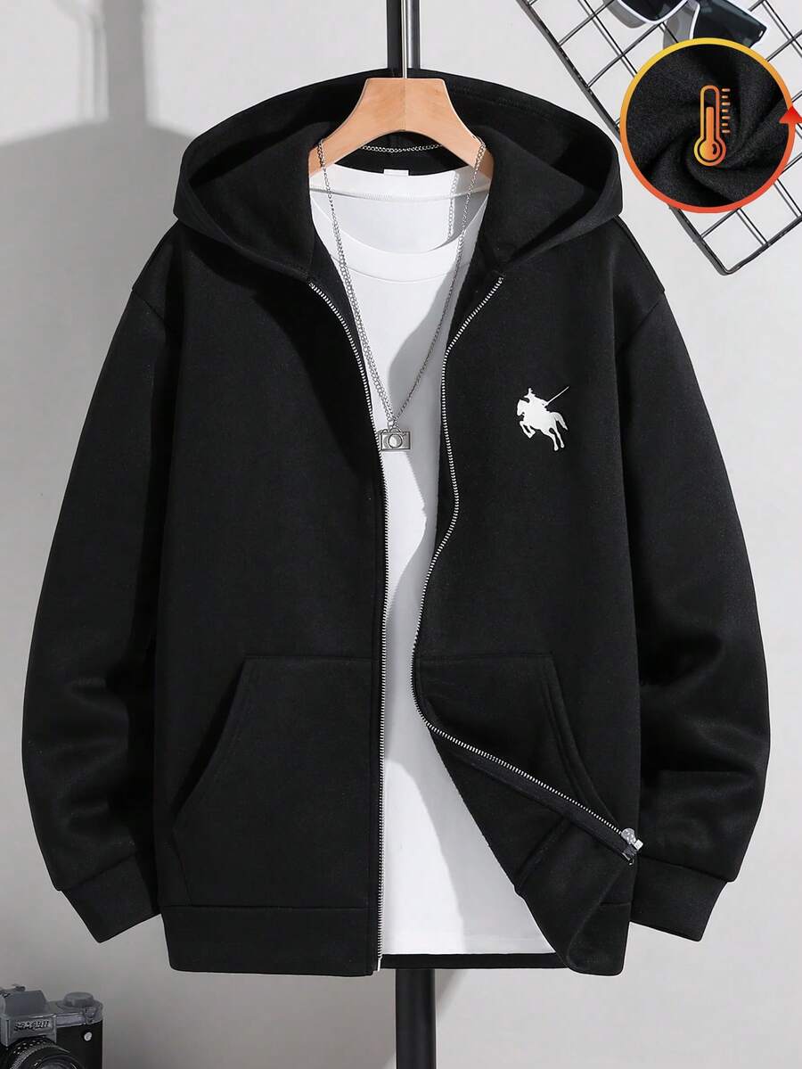 SHEIN Teen Boy Minimalist Oversized Sweatshirt With Contrast Horse ...