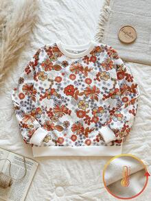 Vintaside Kids Tween Girl Round-Neck Sweatshirt,White Floral Autumn ...