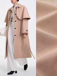 SHEIN LUNE Women's Elegant Office Trench Coat,Khaki Black Autumn Long ...
