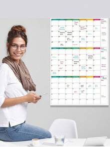 3-Month Dry Erase Wall Calendar - Reusable Undated Monthly Whiteboard ...