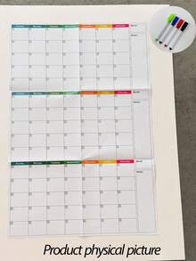 3-Month Dry Erase Wall Calendar - Reusable Undated Monthly Whiteboard ...