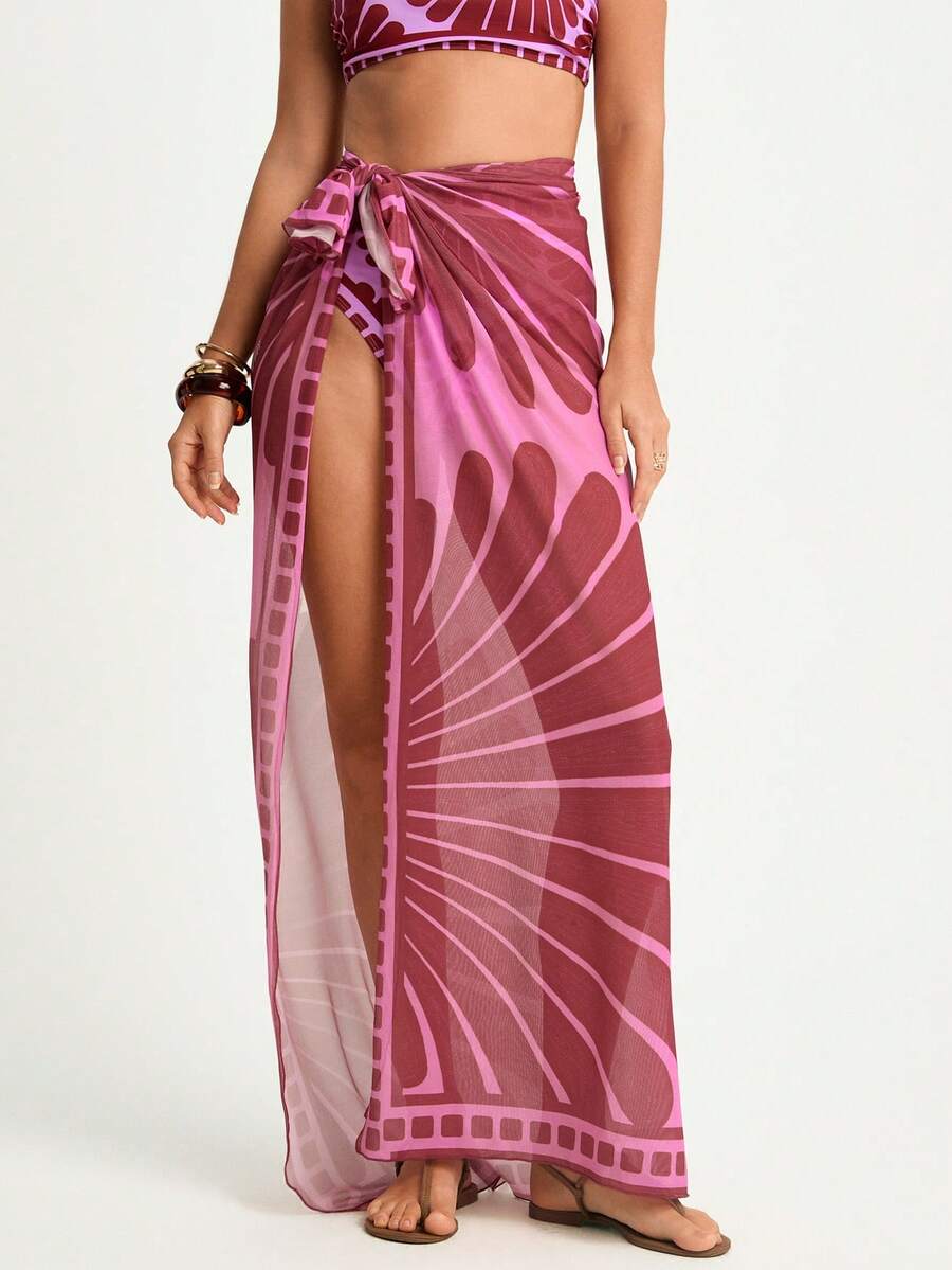 CAJUNI Women's Colorblock Print Criss-Cross Vacation Cover Up for Sale ...