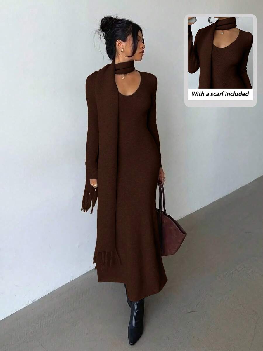 Elenzga Elegant Light Apricot V-Neck Simple Comfortable Vintage Style ...