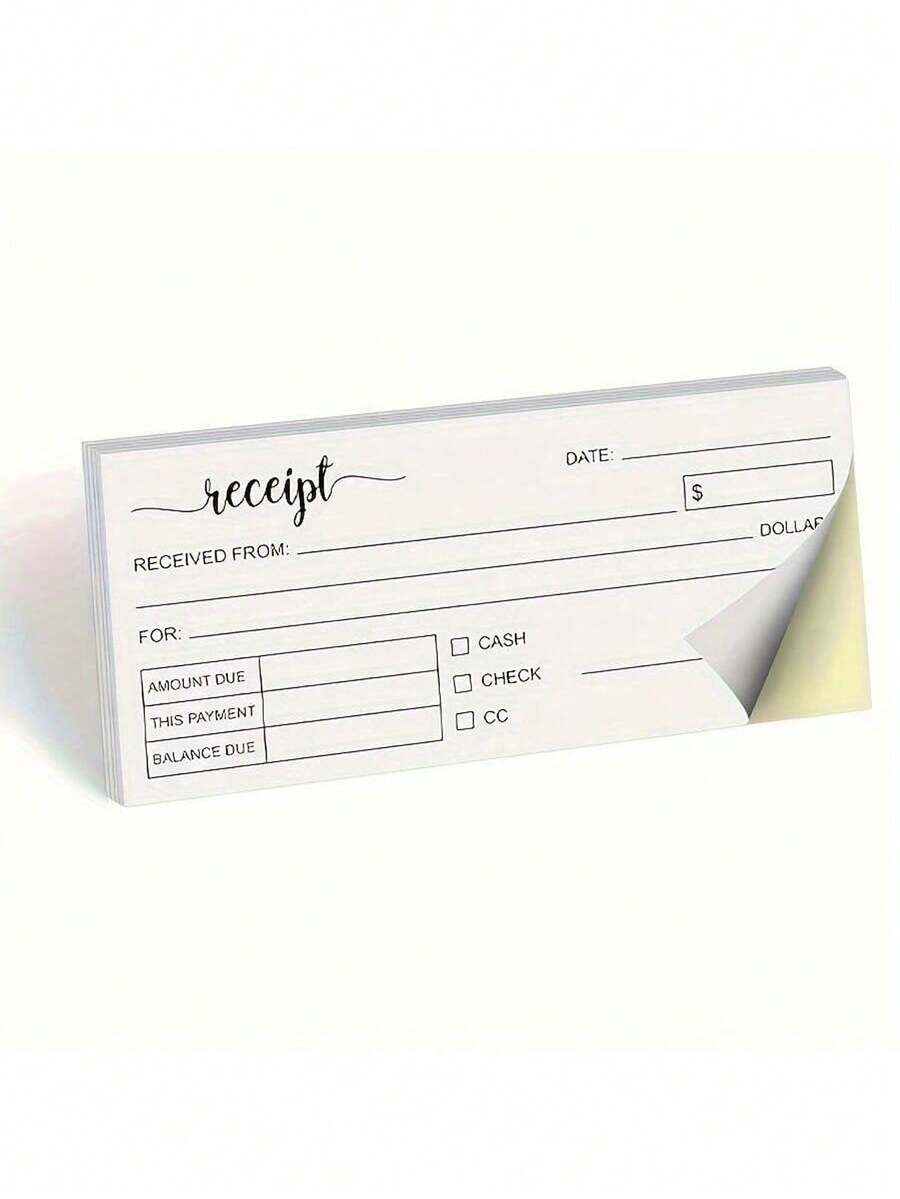1-Pack Receipt Booklet, 2.75x6in, 2-Part Carbonless Copy Paper, Craft ...