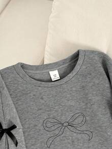 SHEIN Tween Girls' Loose Casual Minimalist Comfortable Round Neck Long ...