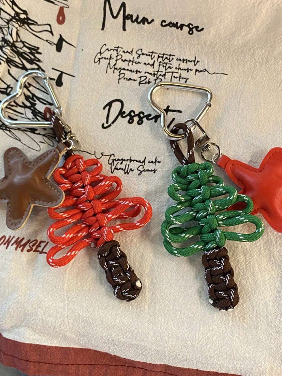 Joivida Original Handmade Knitted Christmas Tree Keychains & Creative ...