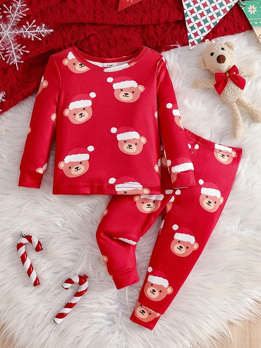 2pcs Baby Boys' Knitted Elastic Snug Fit Round Neck Long Sleeve Top And ...