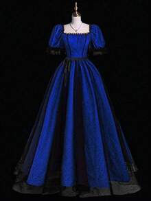 Sweetra Plus Size Elegant Luxurious Romantic French Style Mesh Puff ...