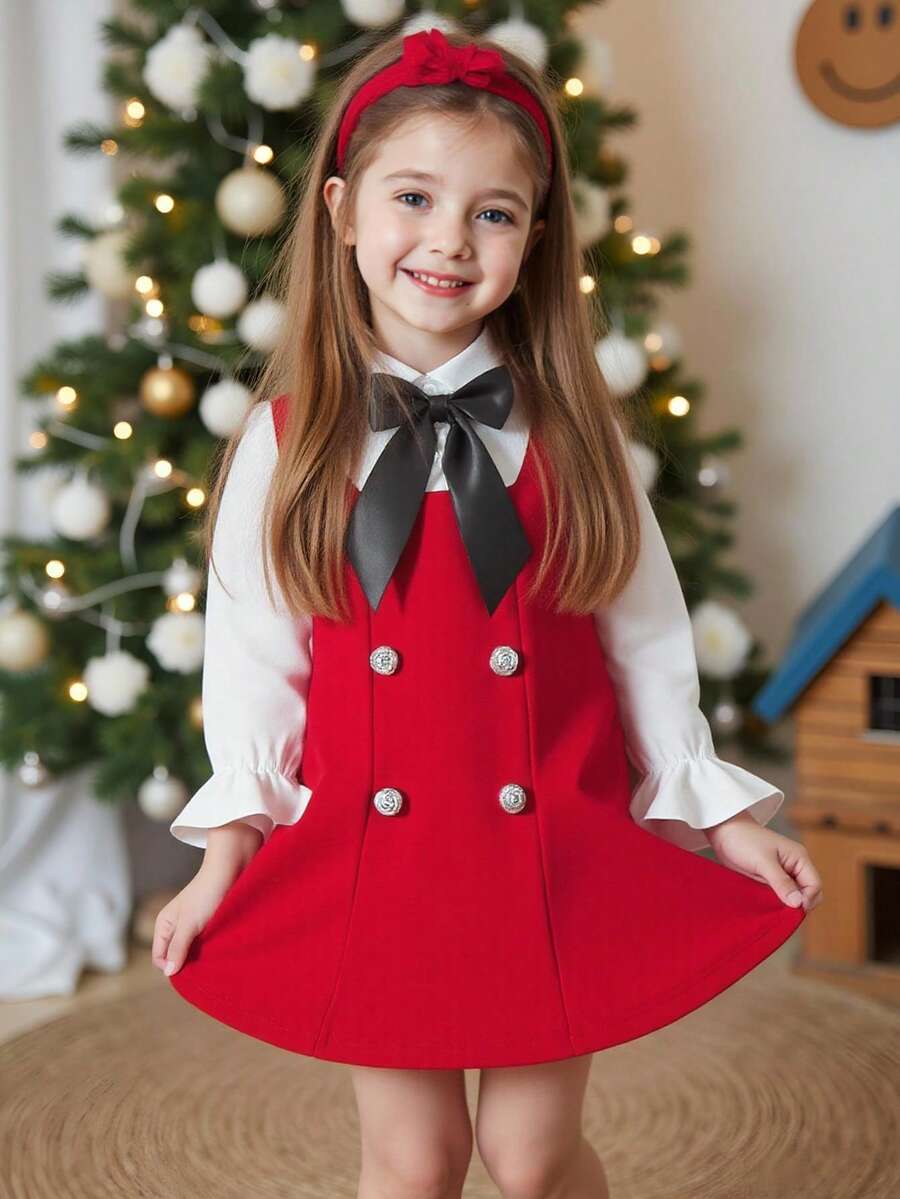 Emery Rose Kids Emery Rose Kids Young Girl Knitted Contrast Color Red ...