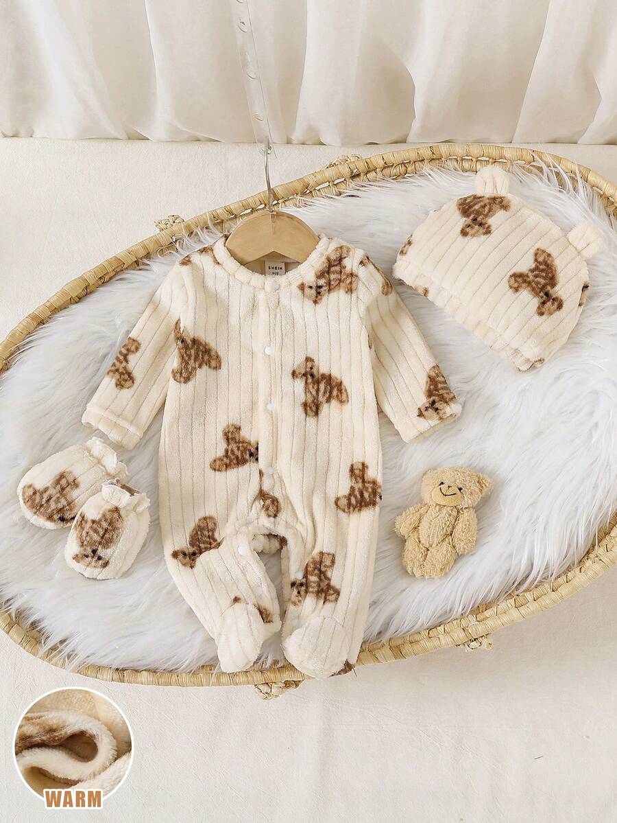 SHEIN 1 Peça Macacão de Bebê Recém-Nascido Menino Fofo com Estampa de ...