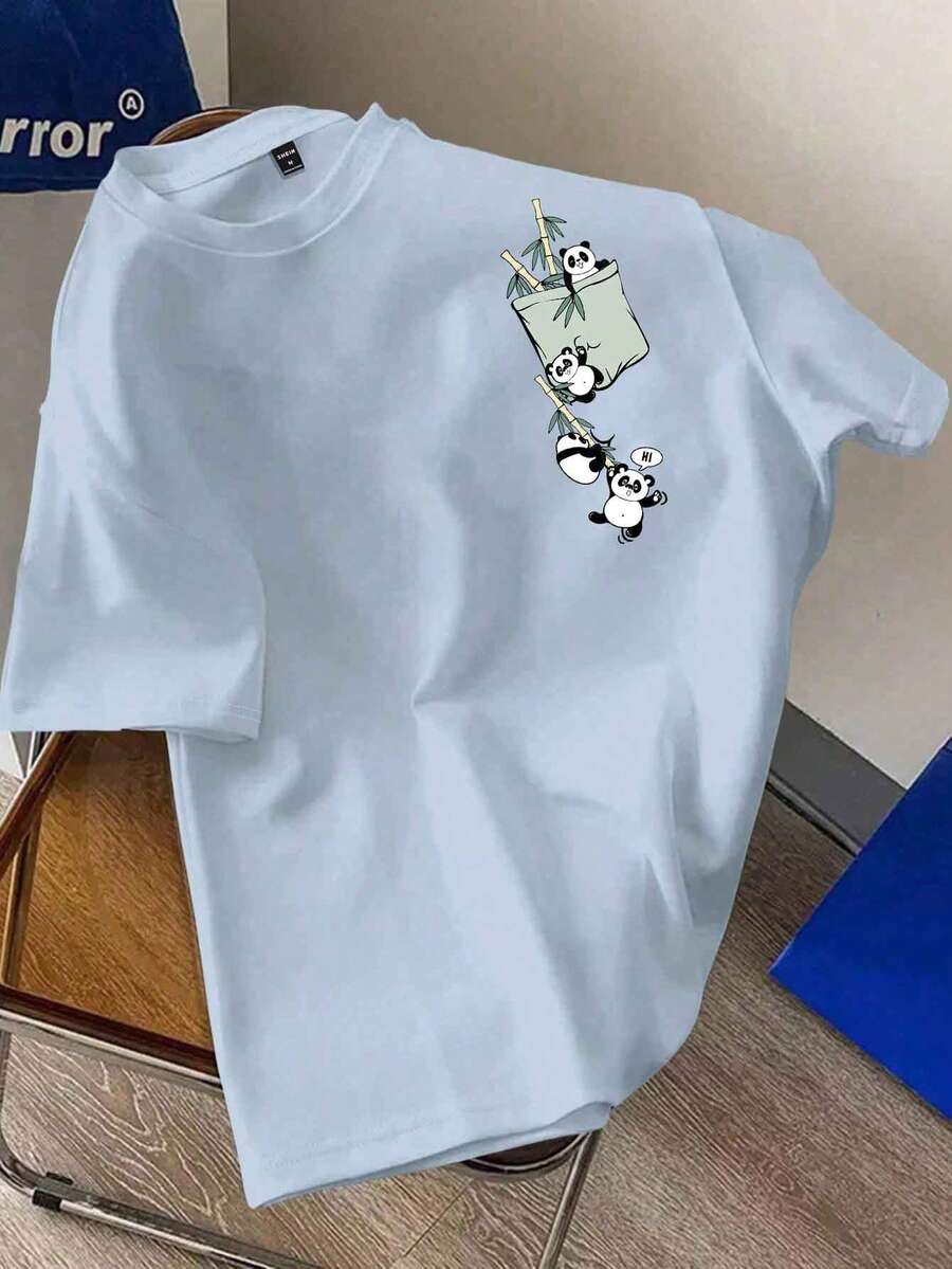 Manfinity Joysei Camiseta de cuello redondo blanca para hombre de ...