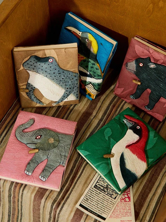 Cirelle Nepalese Handmade Lokta Paper Animal Notebook - Vintage Pocket ...