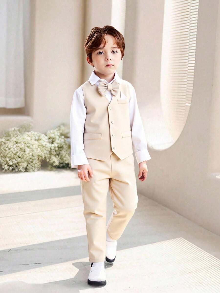 SHEIN Conjunto Escolar de 2 Peças para Crianças de 4-7 Anos: Colete Sem ...