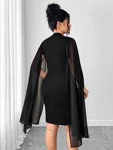 Elenzga Plus Size Women's Black And White Dress,Autumn Elegant Formal ...