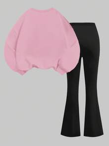 SHEIN Leap Crew 2 Stücke Tween Mädchen Sweatshirt mit Schleifen-Muster ...