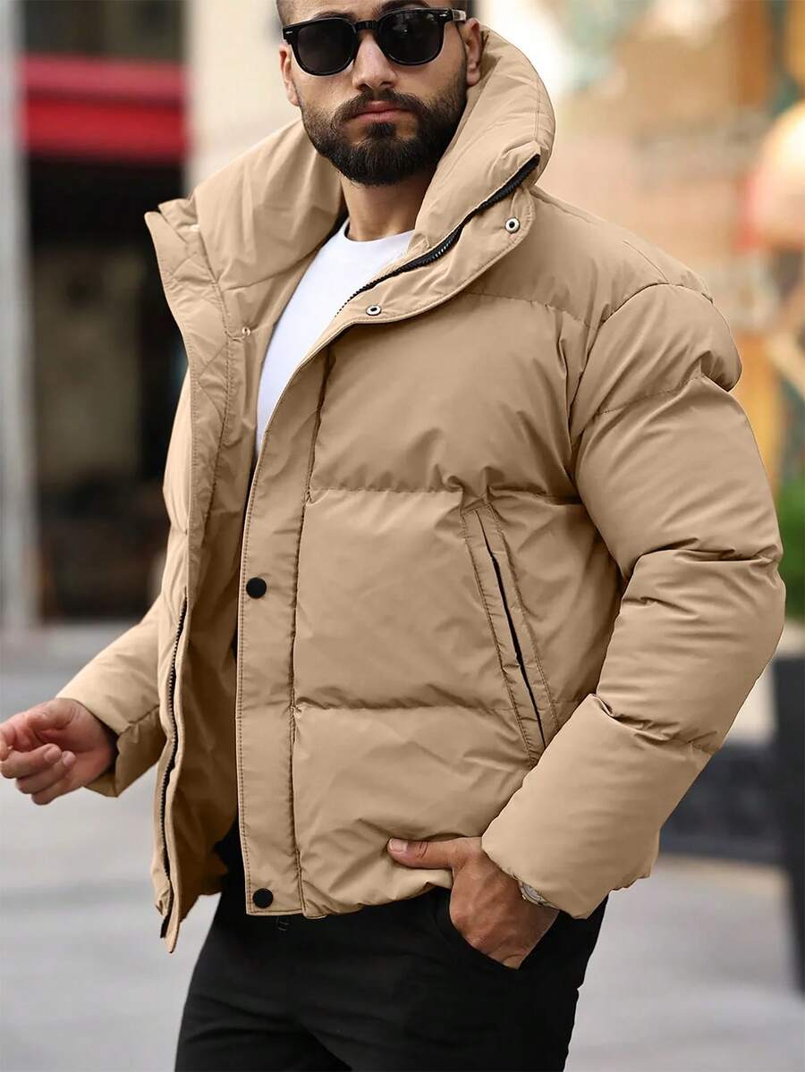 Manfinity CasualCool Lange Jacke mit Reißverschluss und Polsterung ...