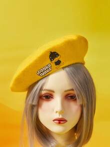 LOONEY TUNES X SHEIN Berretto basco carino con ricamo di lettere e ...