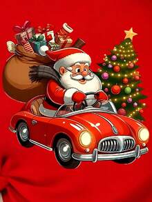 EMERY ROSE Women's Casual Santa Claus Print Crew Neck Long Sleeve T ...