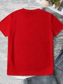 EMERY ROSE Plus Size Christmas Santa Hat Print Casual Short Sleeve T ...