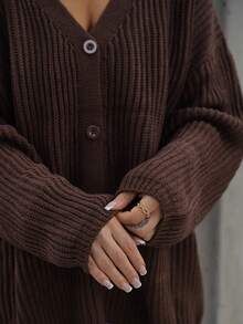 SAYEHFBABY Oversized, grober gestrickter Cardigan-Oberteil, elegant für ...