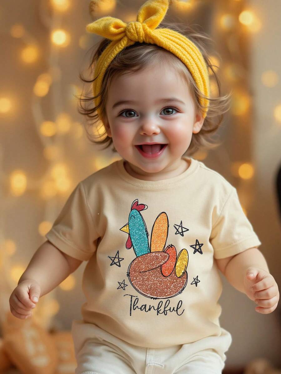 Thanksgiving Day Baby Girl Casual Fashion Creative Personalized Fresh ...