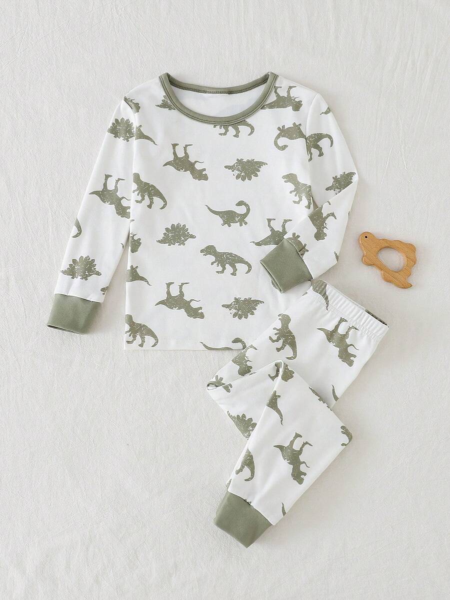 THE HAPPY LOOK 2 Stücke Cartoon Dinosaurier Muster Strick Rundhals ...