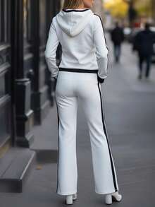 EMERY ROSE Conjunto casual de 2 piezas de chaqueta con capucha con ...