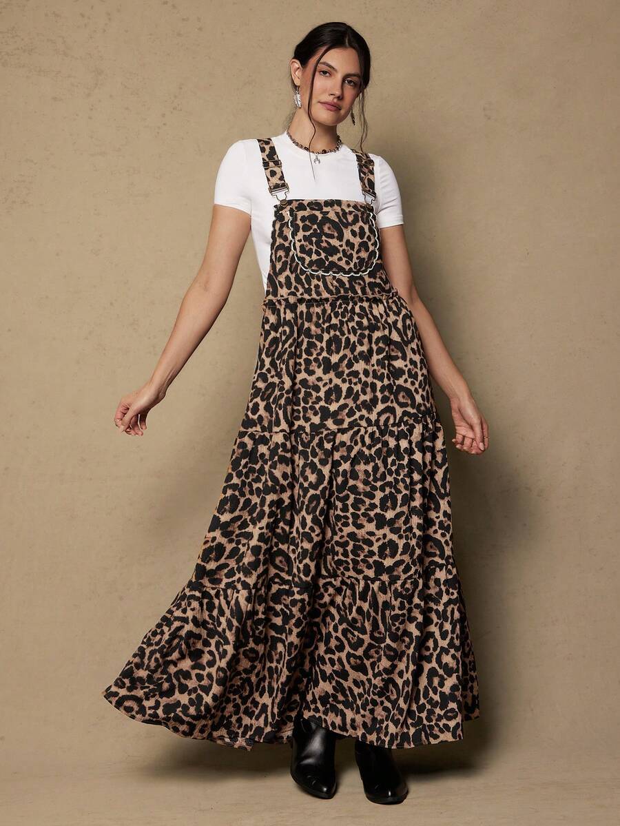 Freevana Modisches Pendlerkleid mit Leopardenmuster in Große Größen ...