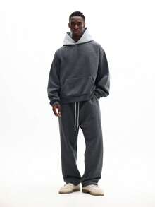 SUMWON Herren Hoodie Co-Ord Set mit kontrastierender Kapuze und ...