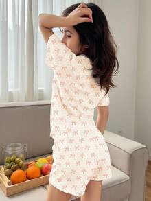 SHEIN Retro Cute Sweet Bow Polka Dot Print, Ballerina Style, Cozy ...