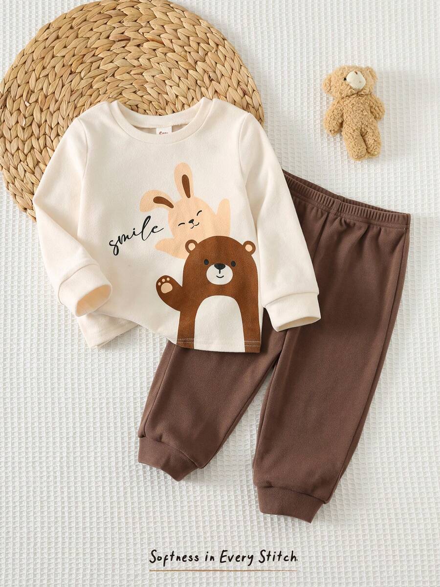 Cozy Pixies 2pcs/Set Toddler Girls/Boys Cartoon Bear & Rabbit Pattern ...