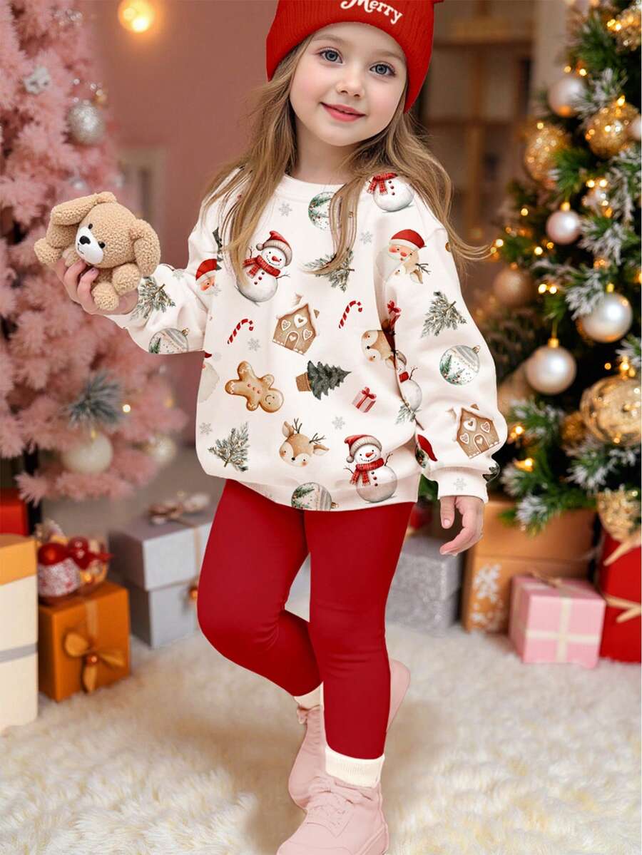 SHEIN Happikins Merry Christmas, Soft Thick Crew Neck Long Sleeve ...