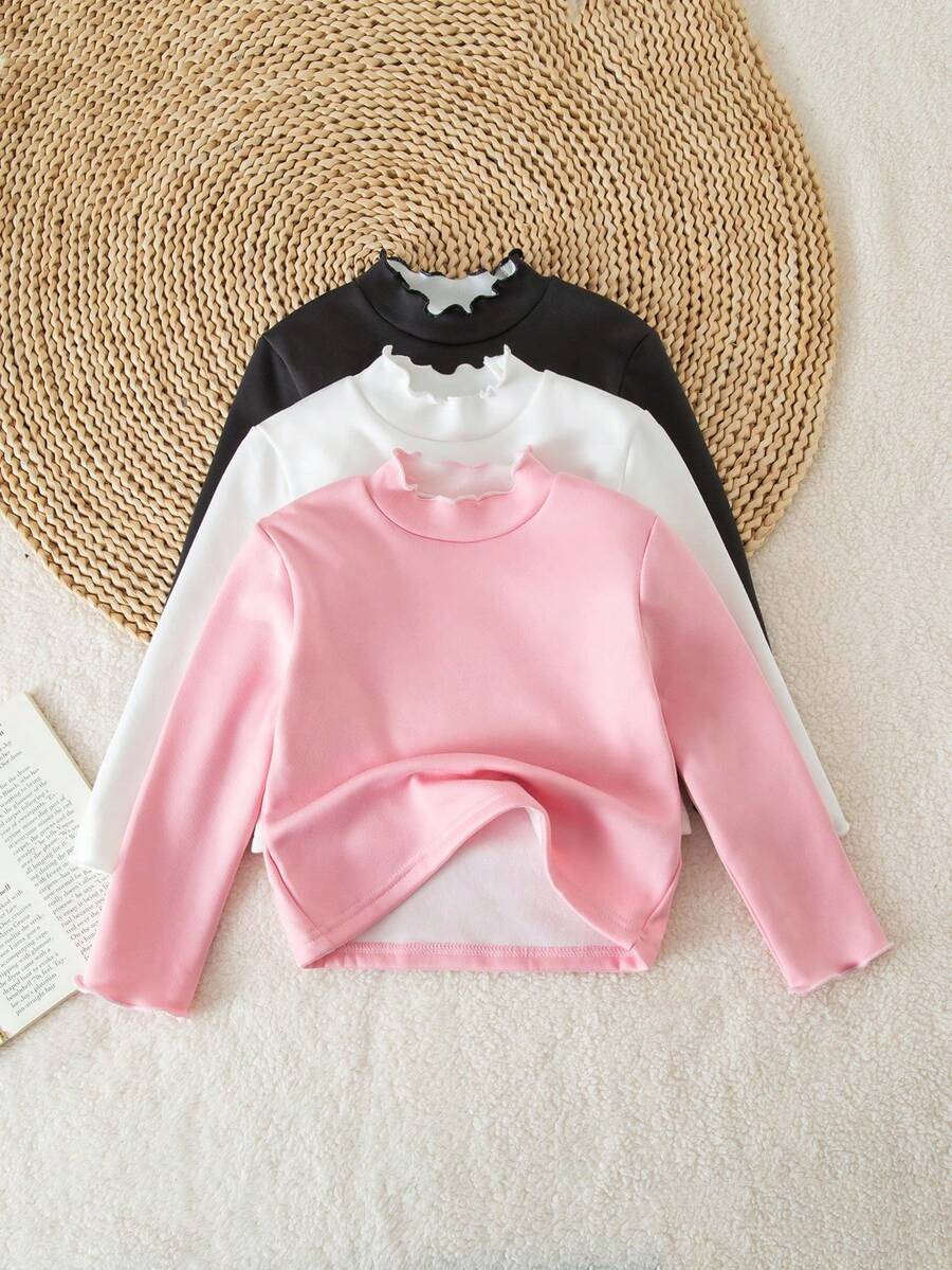 3 peças/Conjunto Conjunto de Roupa Íntima Versátil e Doce de Gola Alta ...