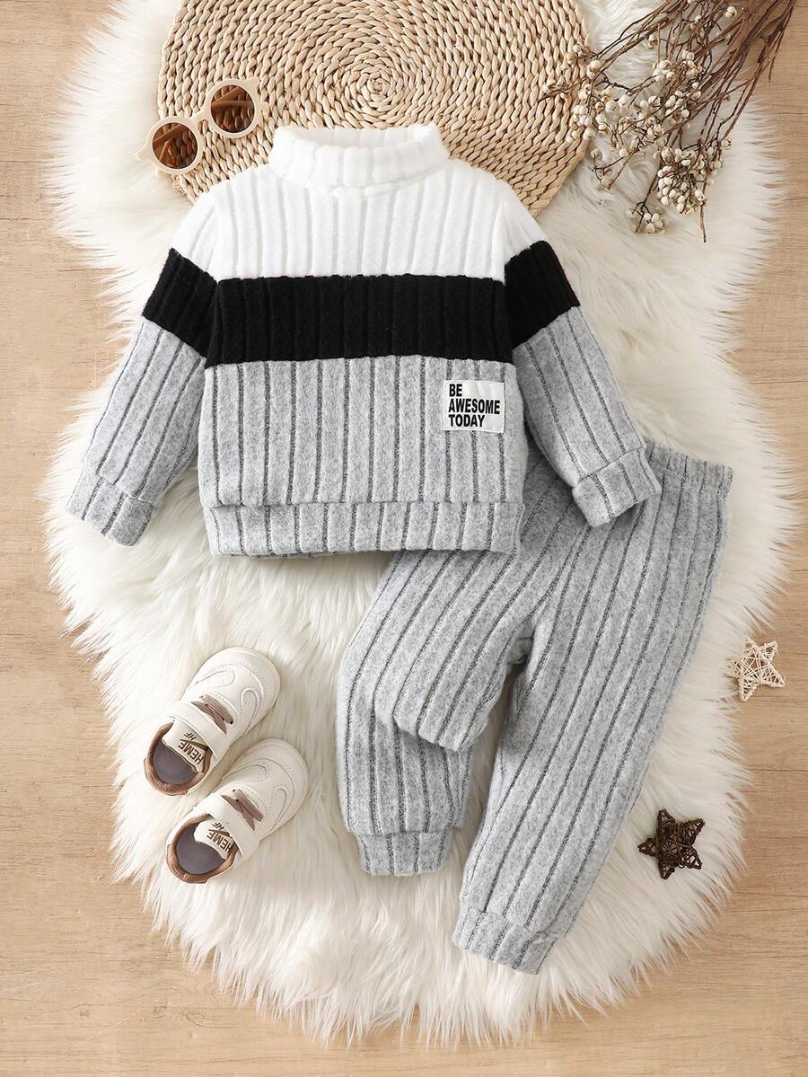 SHEIN Playful Pals 2pcs Baby Boy Unisex Infant 6M-3T Colorblock ...