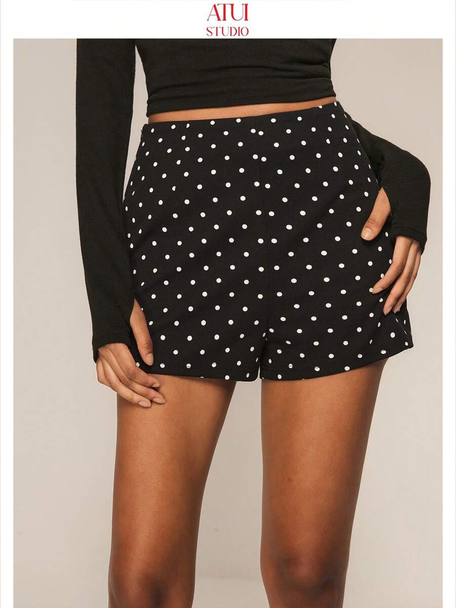 ATUI Studio Polka Dot Print Shorts,Party, Thanksgiving Women ...