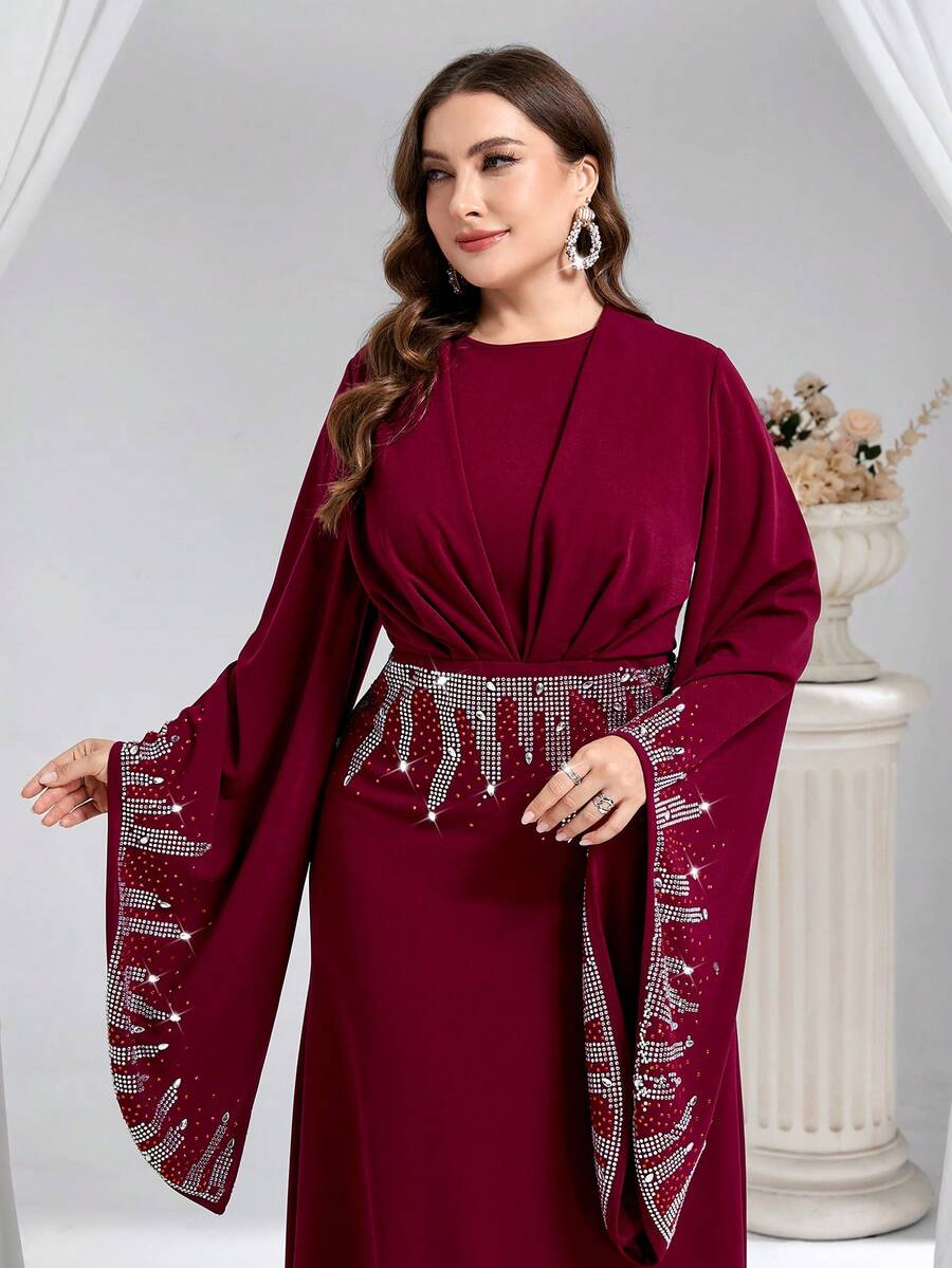 Coutiva Vestido de Festa Formal Plus Size Feminino com Decoração de ...