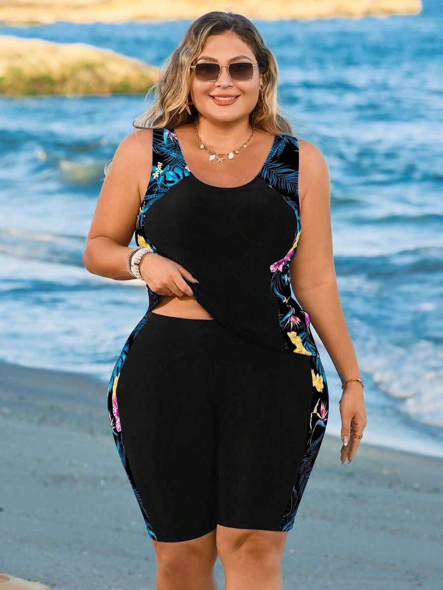 Swim Lushoire Damen Große Größen 2-teiliger Tankini Badeanzug ...