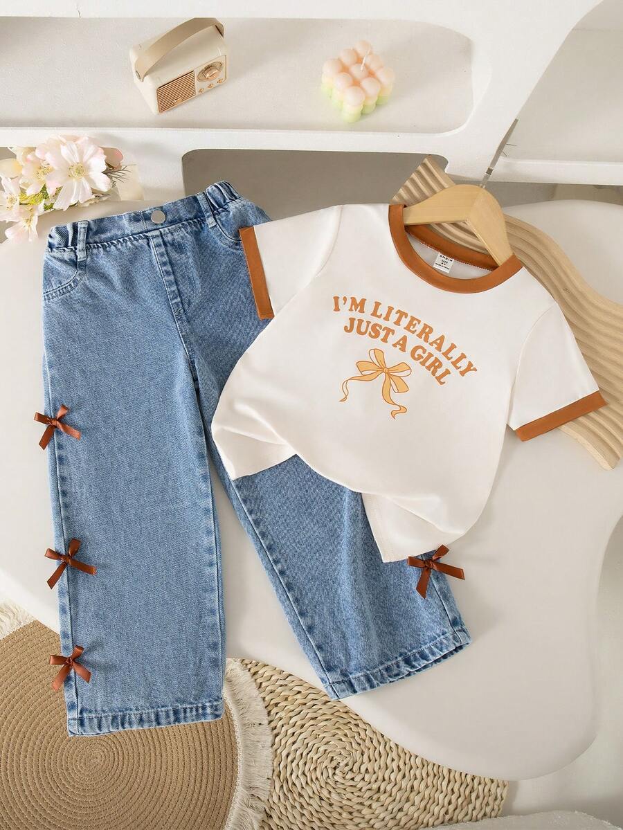 SHEIN Genkimix Kids Young Girls Summer New Simple Collar Splice Color ...