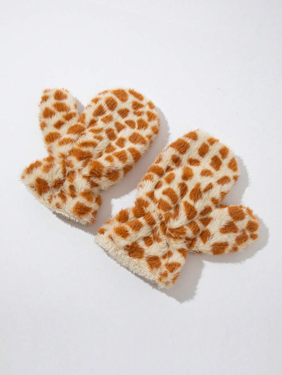 ROMWE Fairycore 1 Paio di Guanti Invernali alla Moda in Pelliccia con ...