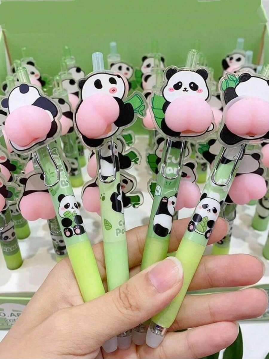 1PC/3Pcs Random Cute Panda Stress Relief Squeeze Toy Ballpoint Pen ...