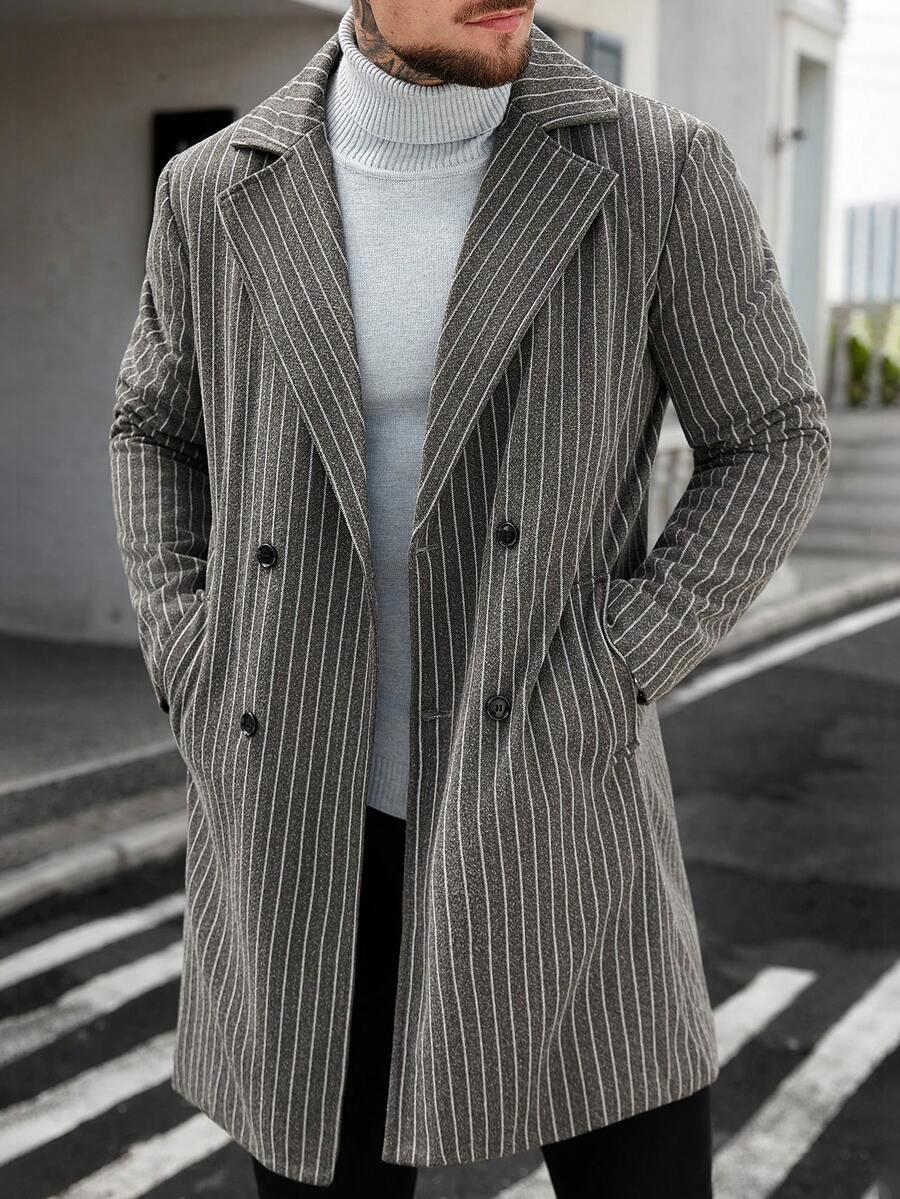 Manfinity Homme Men's Solid Color Lapel Neck Single-Breasted Casual ...