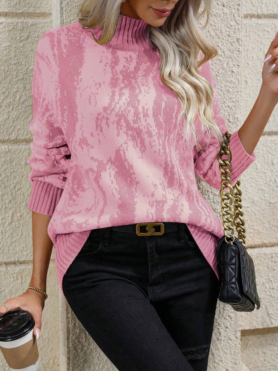 EMERY ROSE Suéter casual de mujer con cuello alto y bloques de color ...