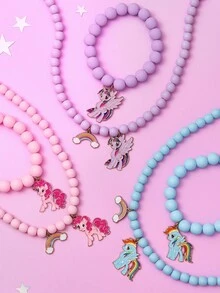 My Little Pony X SHEIN Set Of 2 Or 3 Stylish Cute Sweet Zinc Alloy Lady ...