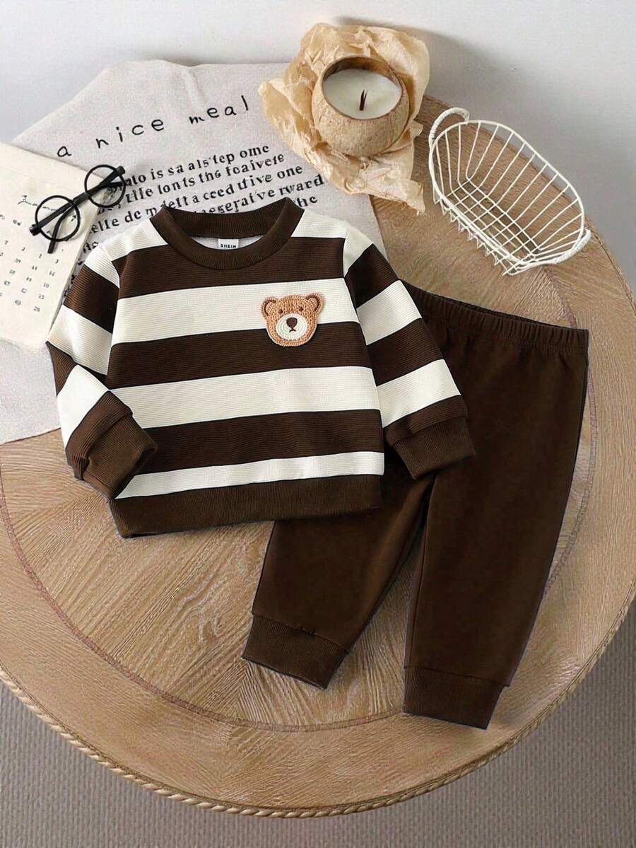 SHEIN 2pcs/Set Baby Boy/Girl Unisex Infant/0-3T Spring/Autumn Navy ...